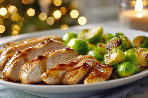 Tagliata di pollo e cavoletti di bruxelles glassati - Gustour Conad